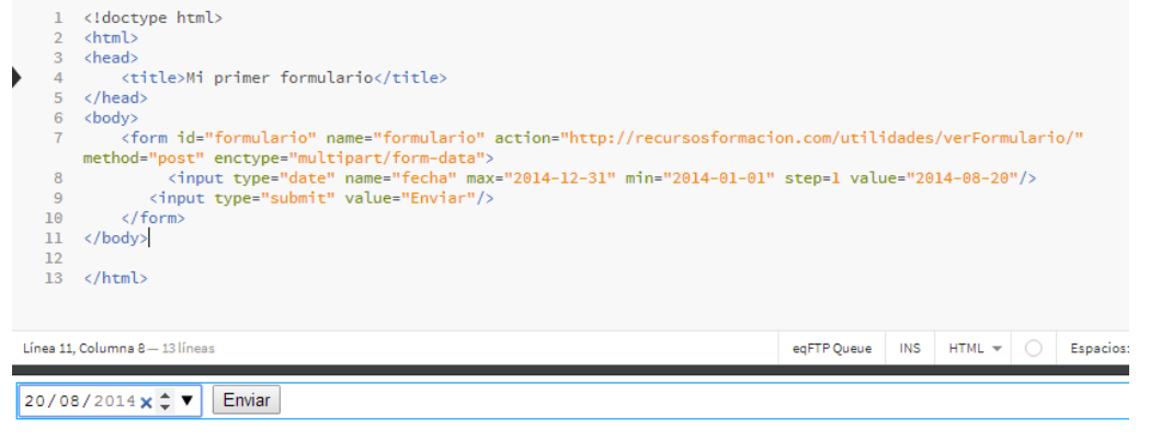 HTML5-Formularios(III). Types de fecha y hora