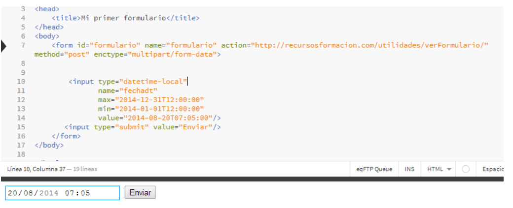 HTML5-Formularios(III). Types de fecha y hora