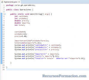 Soluciones ejercicios Java (4) Operadores – 2