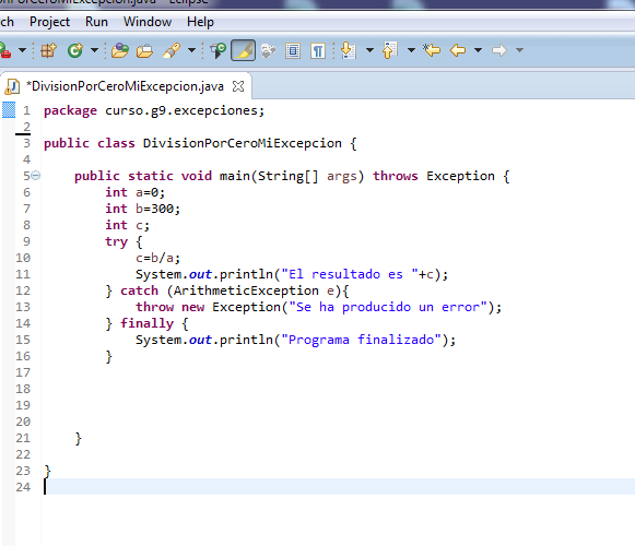 Soluciones ejercicios java (9) - Excepciones