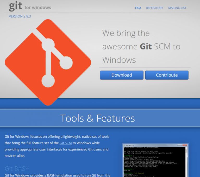 Gestion de versiones - Git. El cliente windows