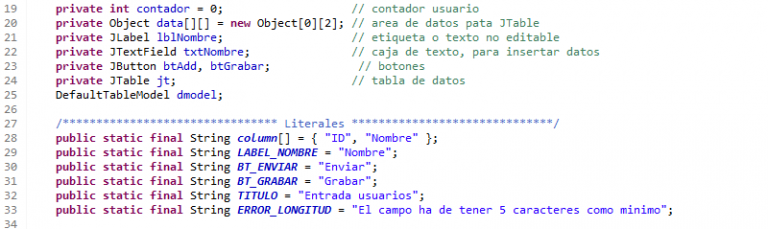 Solucion:Ejercicio de java swing, listas/tablas