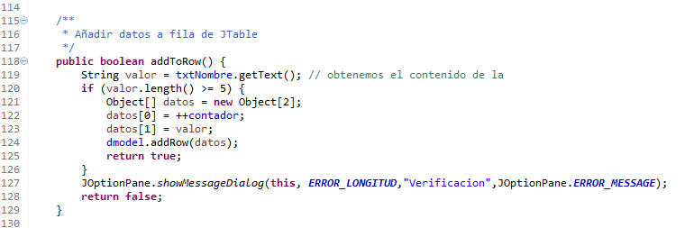 Solucion:Ejercicio de java swing, listas/tablas